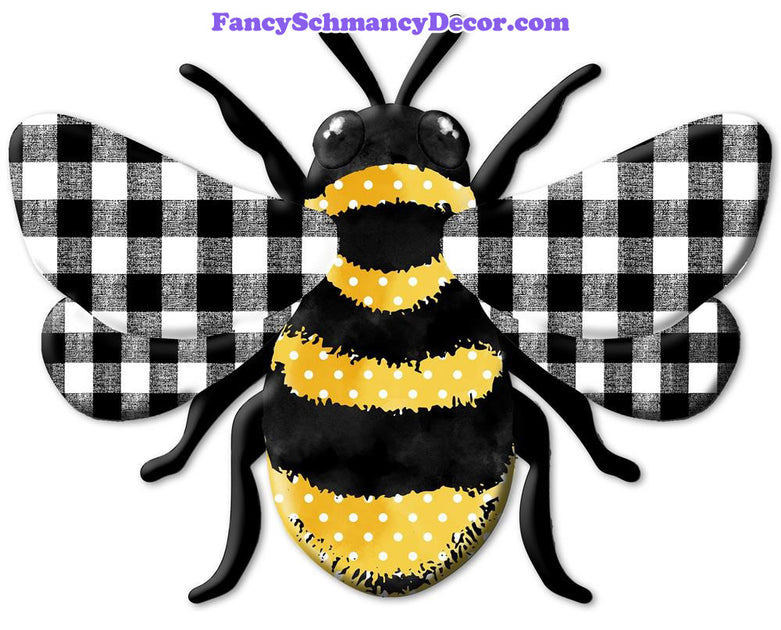 12"Lx9.25"H Metal/Embossed Polka Dot Bee – FancySchmancyDecor
