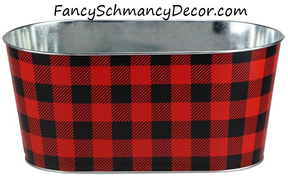 10.75"L X 5.25"W Galvanized Check Planter – FancySchmancyDecor