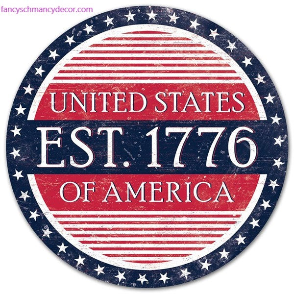 12" Metal America Est.1776 Sign – FancySchmancyDecor