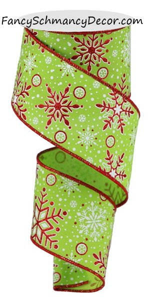 2.5" X 10YD Snowflakes Wired Ribbon – FancySchmancyDecor